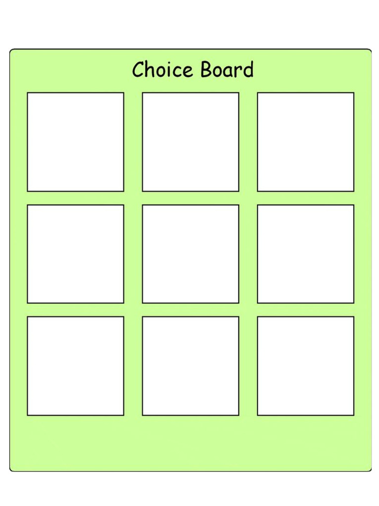 Choice Board Template | PDF