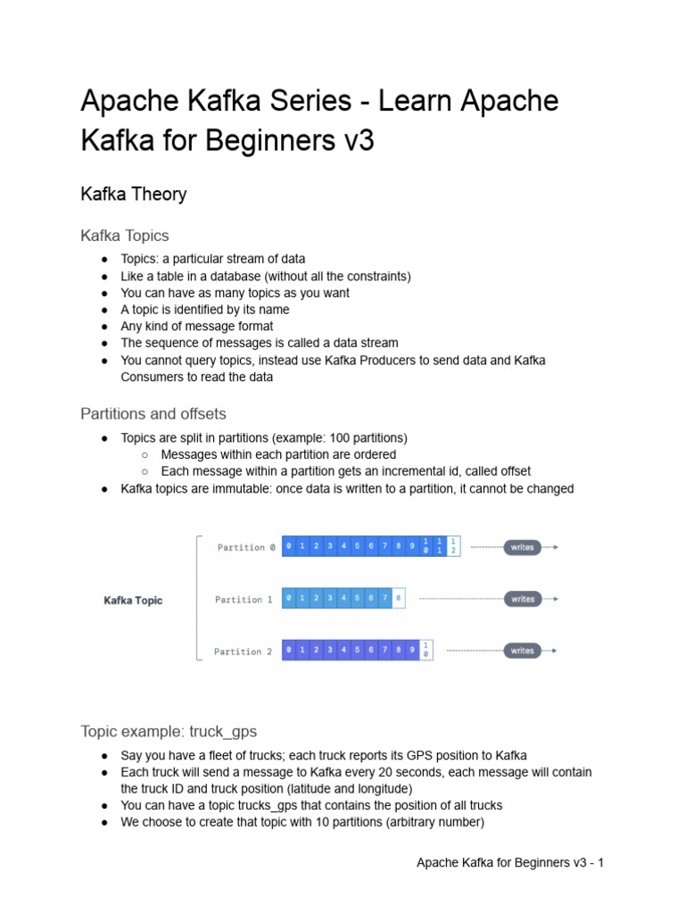 Apache Kafka For Beginners V3 Overview Pdf Replication Computing