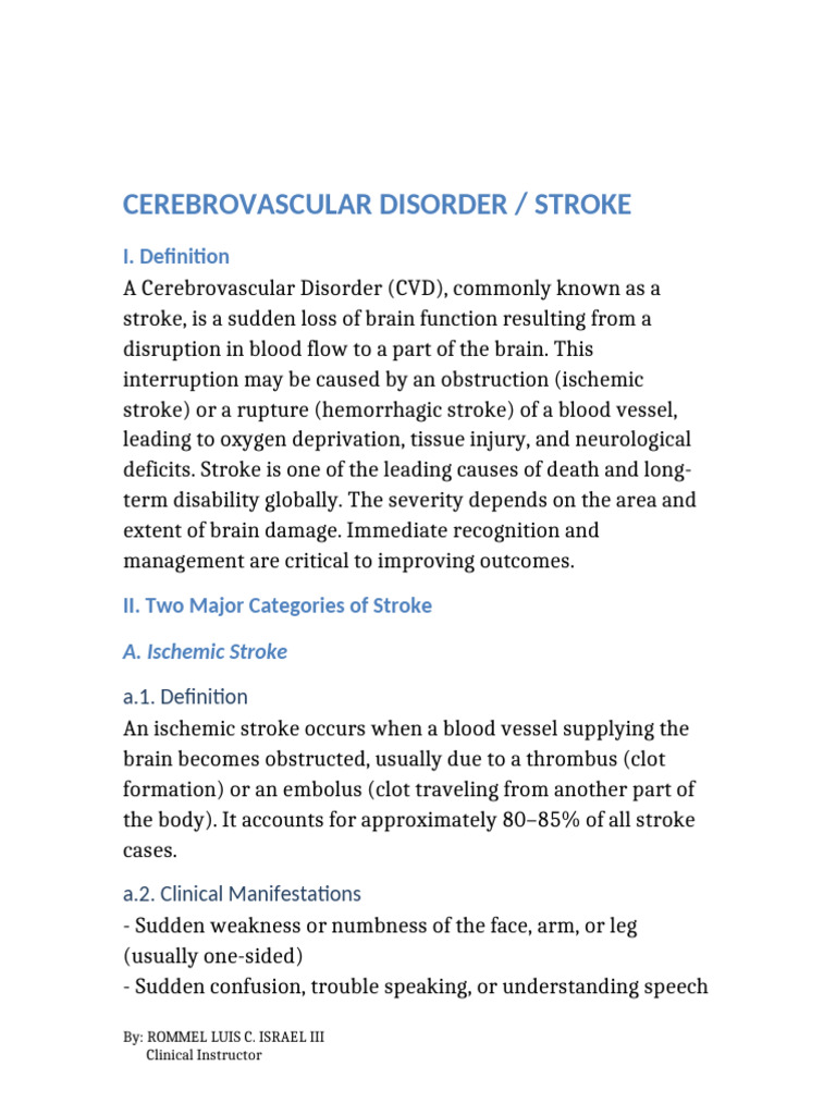 Cerebrovascular Disorder/stroke | PDF | Stroke | Thrombus