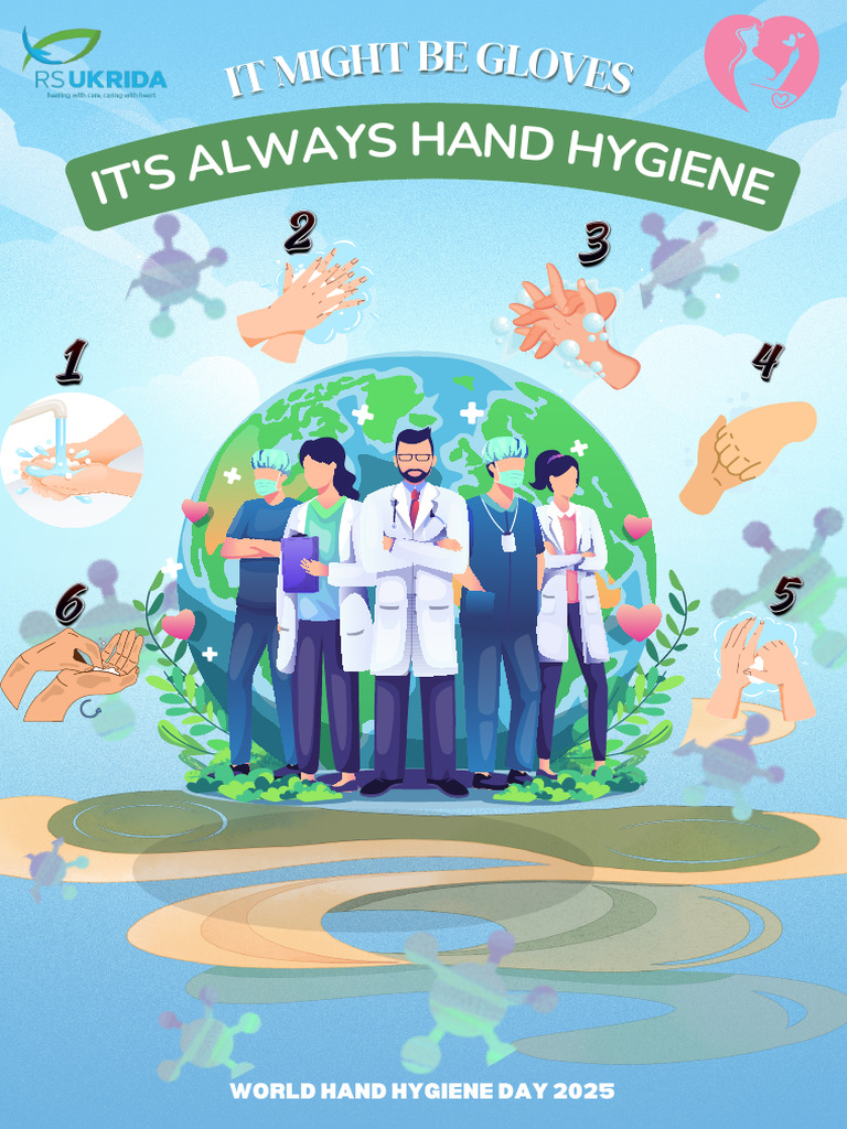 Biru Hijau Ilustrasi Cuci Tangan Poster | PDF