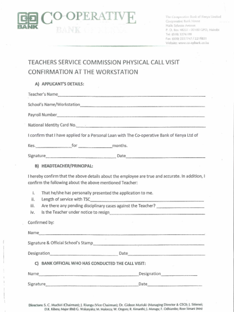 TSC Call Visit Template | PDF