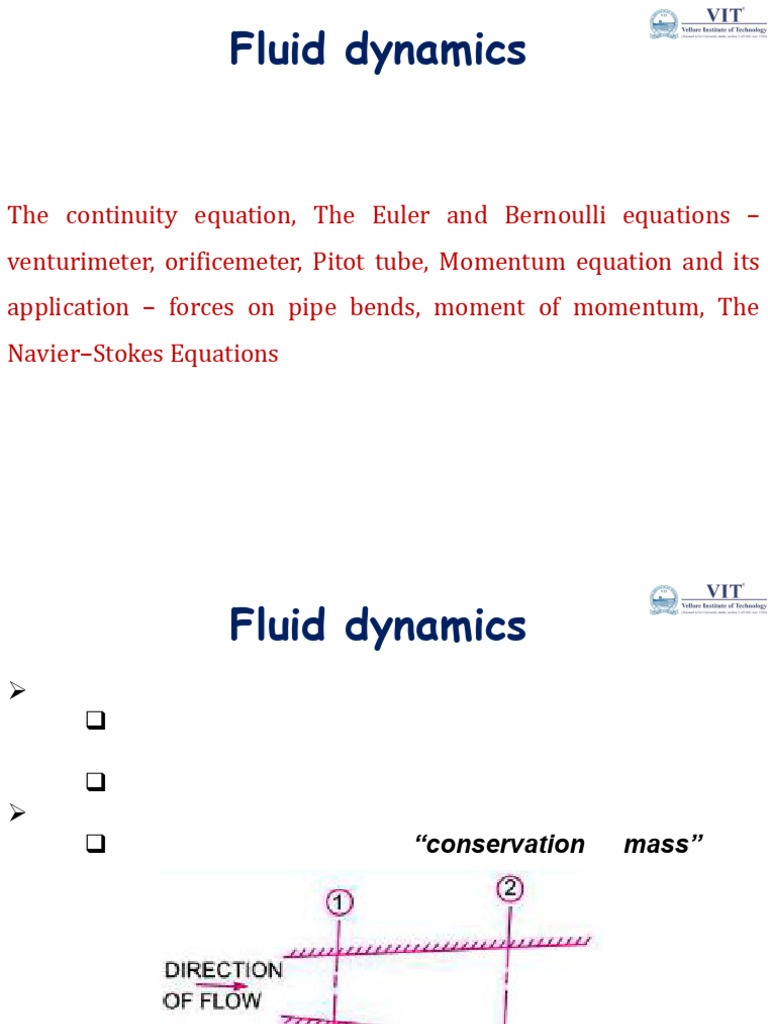 FALLSEM2025-26_VL_BMEE204L_00100_TH_2025-09-19_Fluid-dynamics | PDF | Fluid Dynamics | Navier ...
