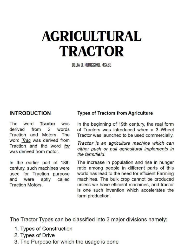 Agricultural Tractors | PDF