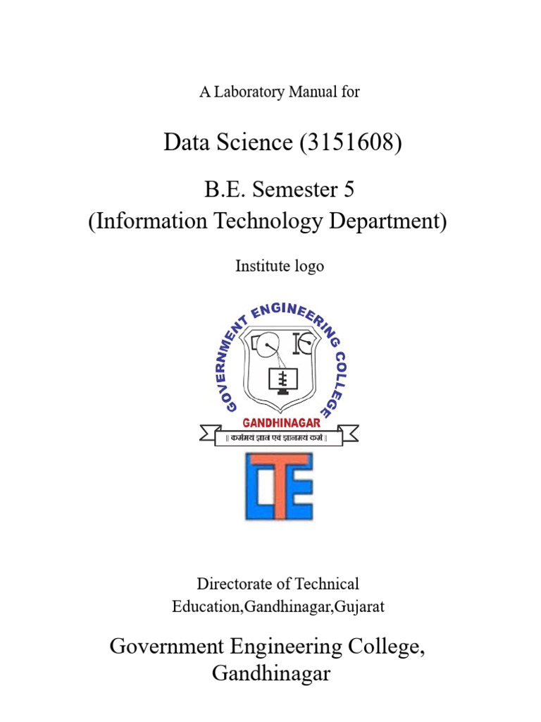 Data Science Lab Manual for B.E. Students | PDF | Skewness | Statistics