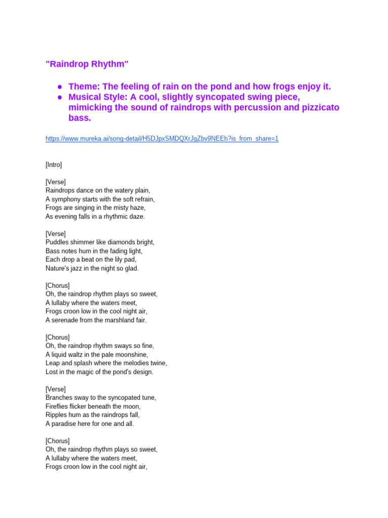Raindrop Rhythm | PDF