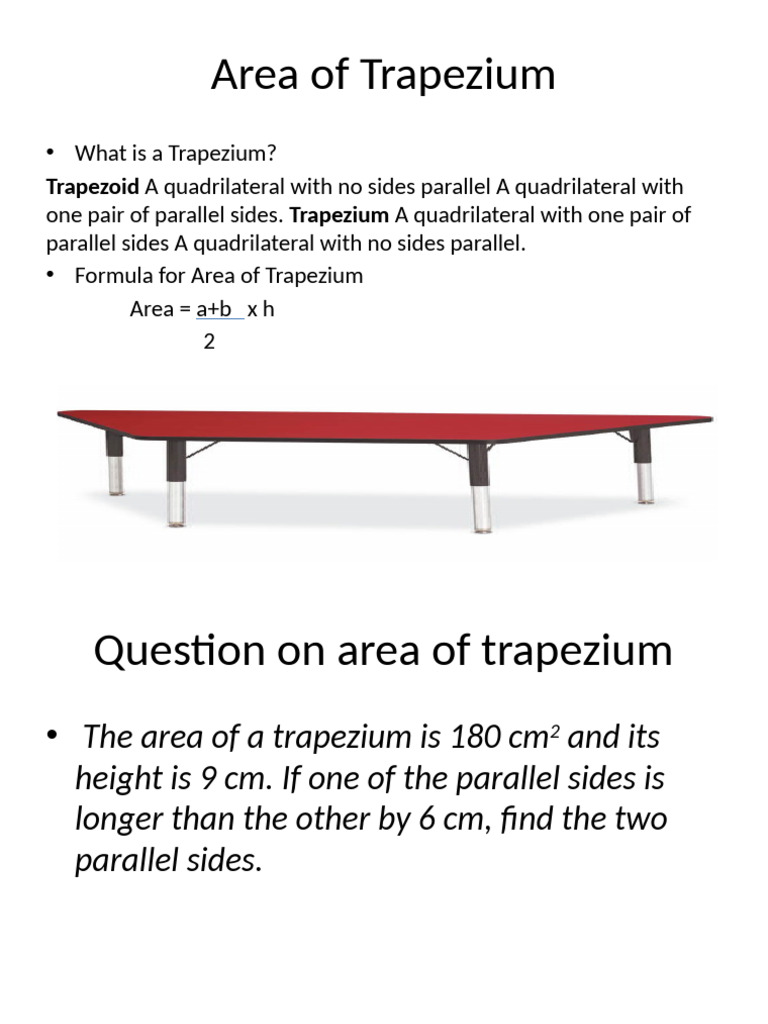 Trapezium Area and Properties Explained | PDF