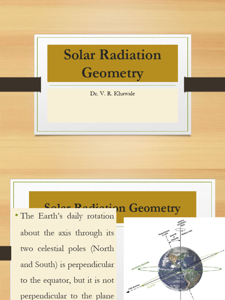 Solar Radiation Geometry Explained | PDF | Equator | Angle