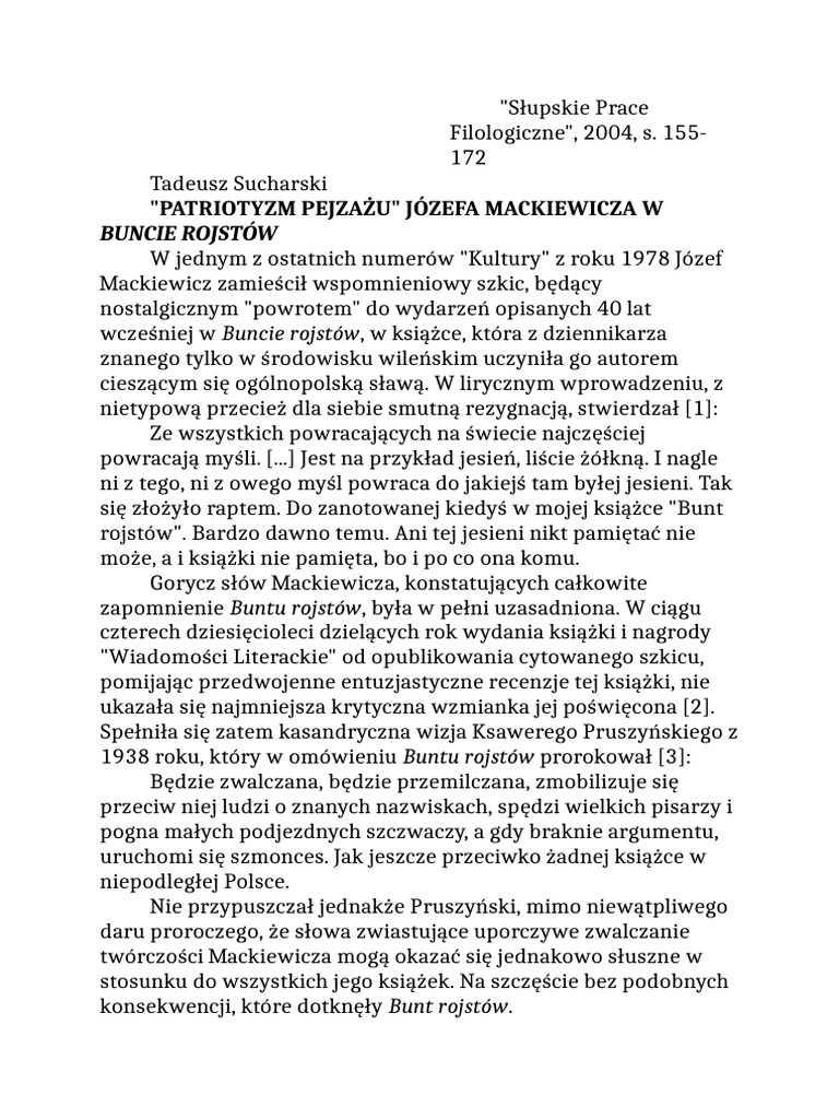 Sucharski - Patriotyzm Pejzazu | PDF