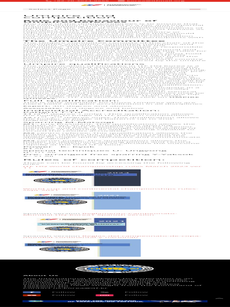 Umpire and Competition ITF Official Head Quarters | PDF | Taekwondo ...