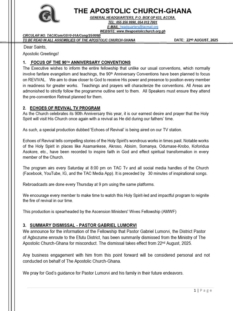 Circular - 22nd August, 2025-Merged-1 | PDF | Paul The Apostle | Jesus