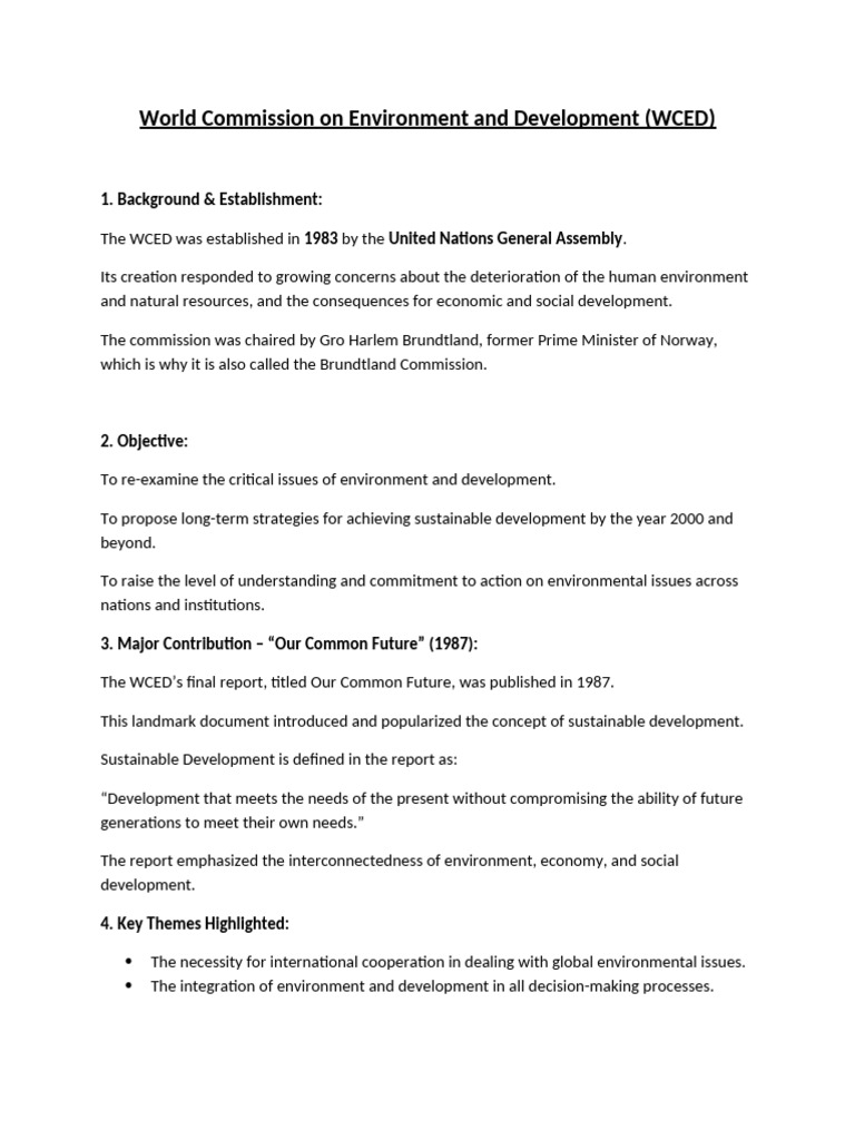 World Commission Environment-WPS Office | PDF