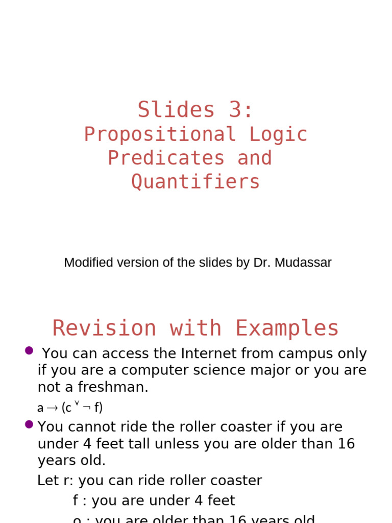 Slides 3 | PDF | Mathematical Logic | Formalism (Deductive)