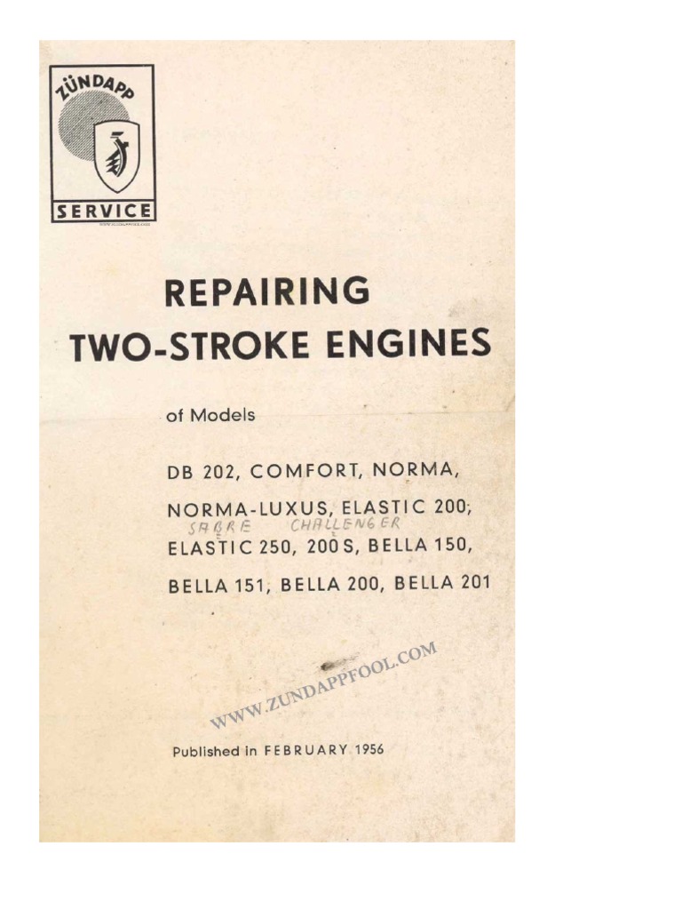 Zundapp 2-Stroke Engine Repair | PDF | Home & Garden