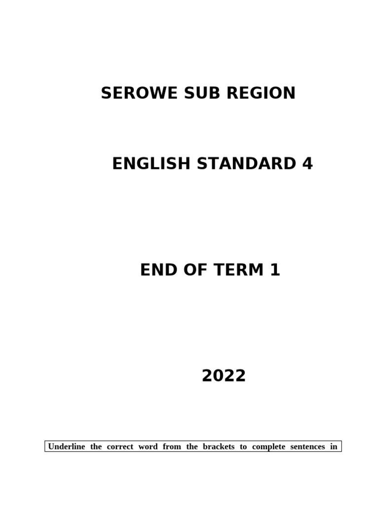 English 4 (End of Term 1 2022) | PDF | Truck | Linguistics