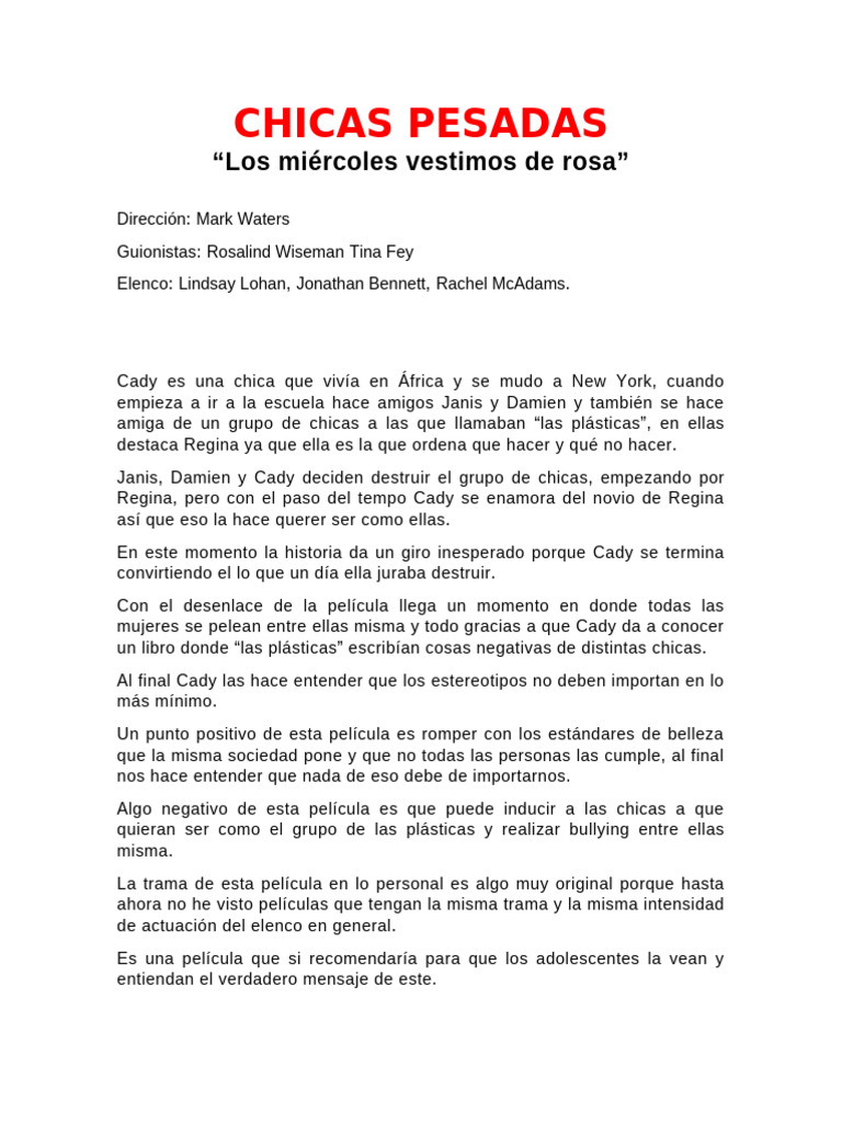 Reseña de Una Pelicula | PDF