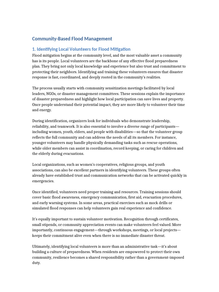 Community Based Flood Management Expanded | PDF | Emergency Management ...