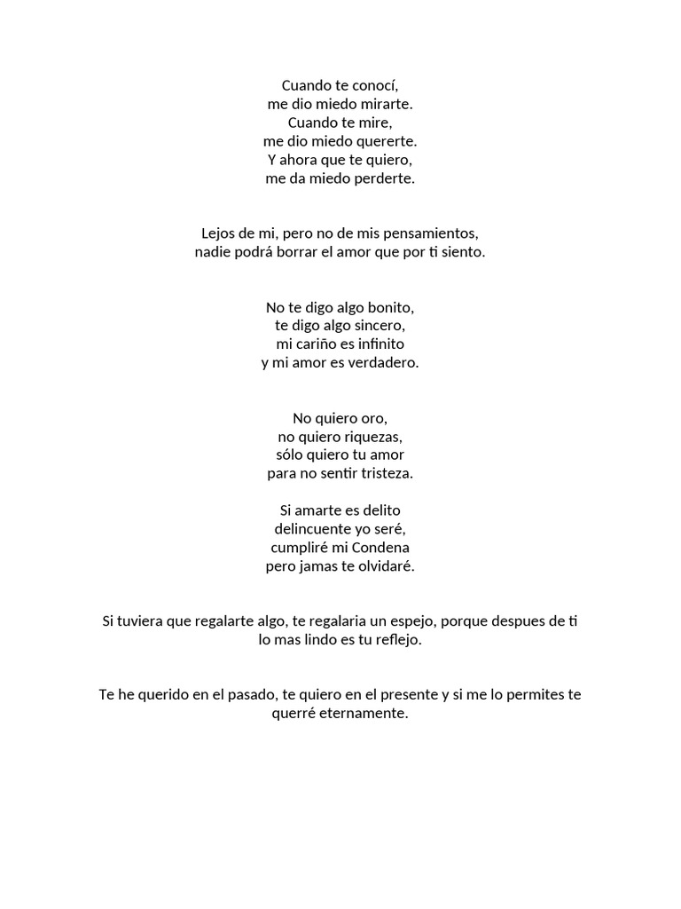 Poema: Miedo y Amor Eterno | PDF