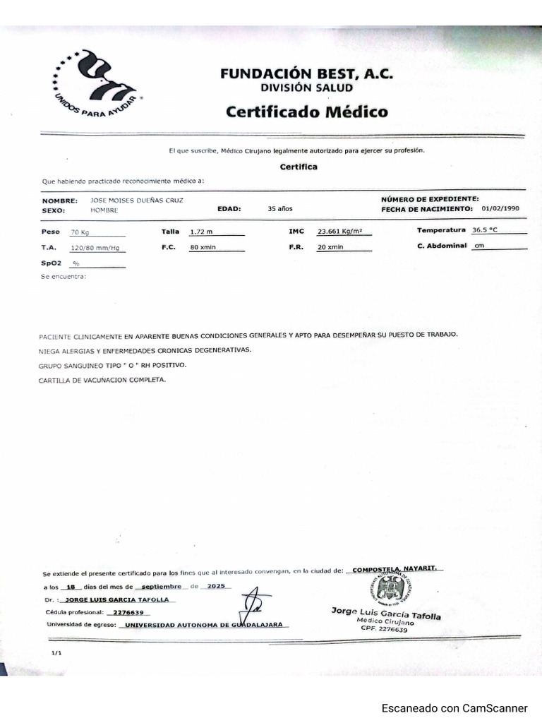 Certificado M. | PDF