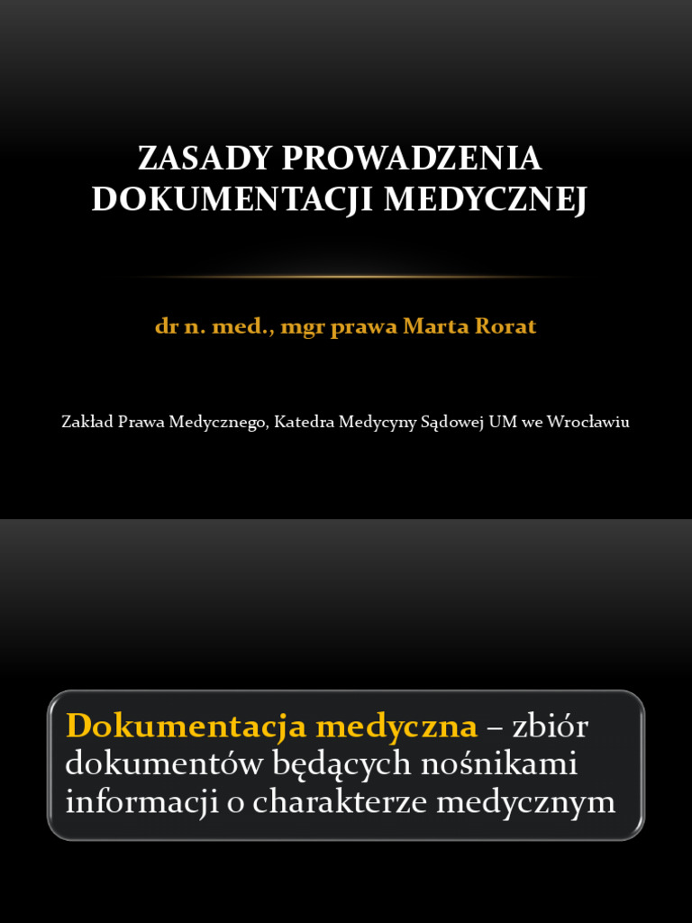 Dokumentacja Medyczna - Kurs | PDF
