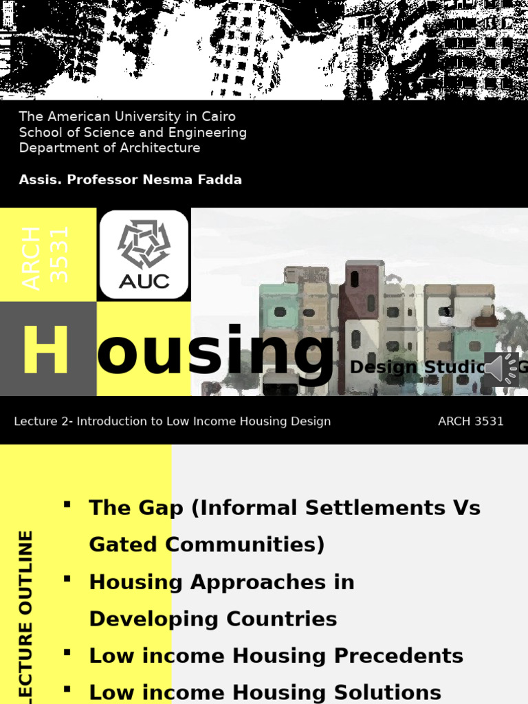 Lecture 2 Low Income Housing Design FALL 23 | PDF | Architectural ...