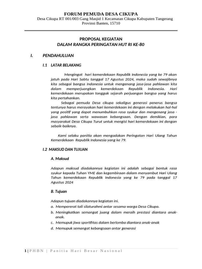 Proposal Agustusan 2024 | PDF