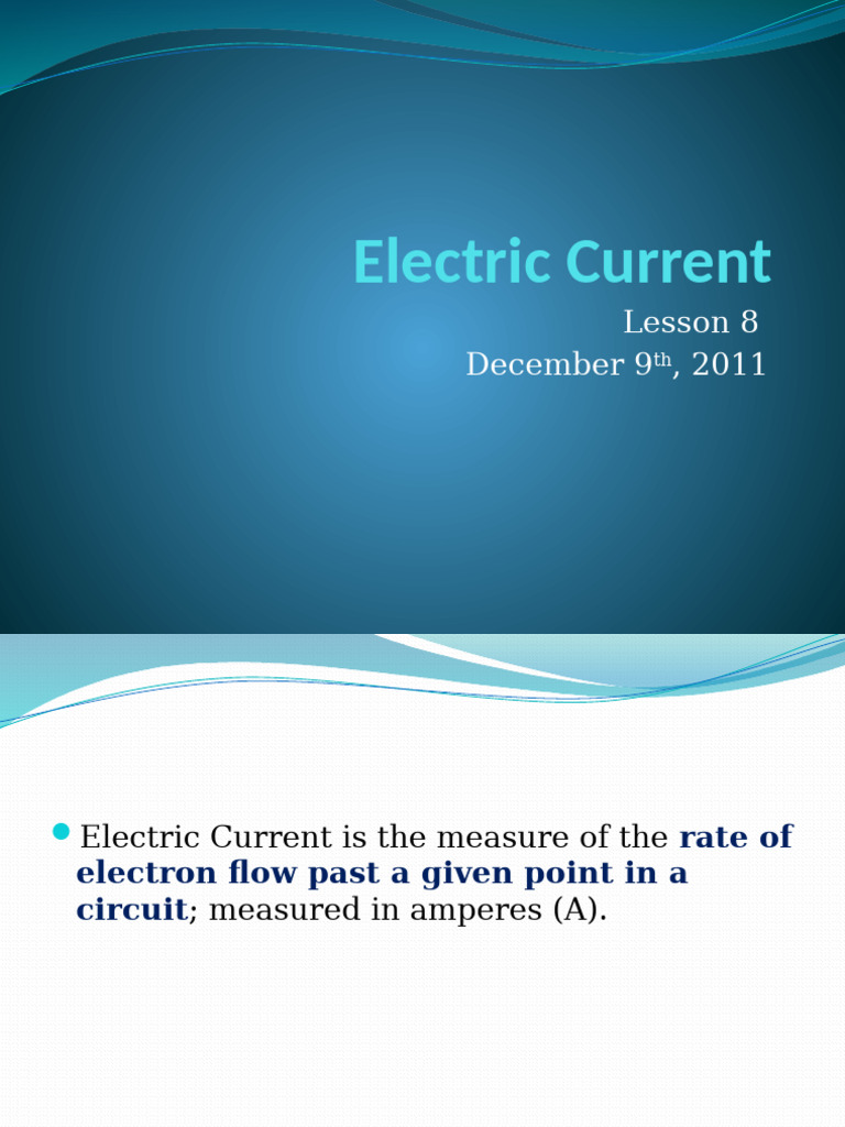 Understanding Electric Current Basics | PDF | Electric Current ...