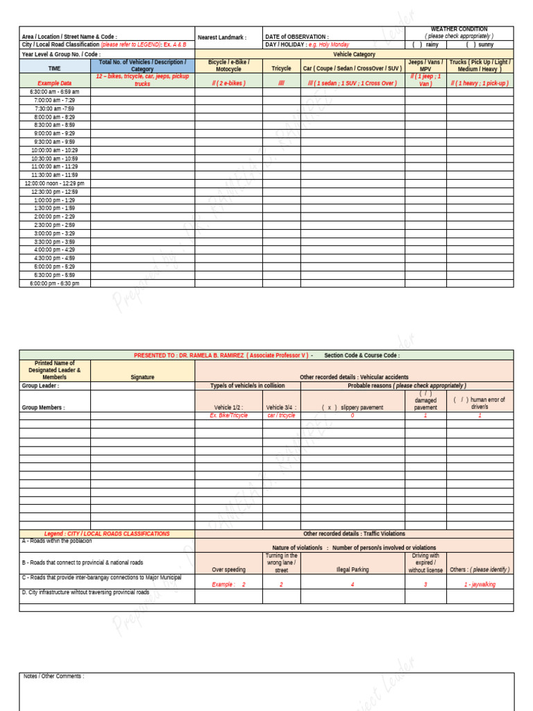 Vehicle Observation and Traffic Report | PDF | Road | Pickup Truck