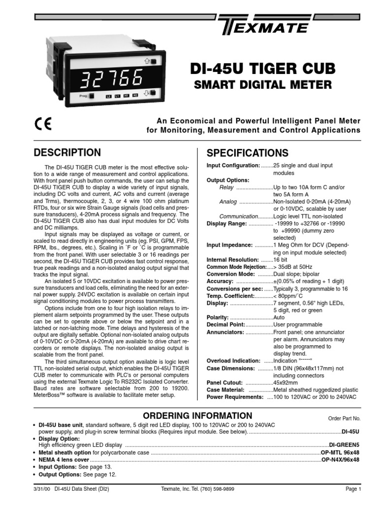 Texmat Digital Meter Modelo Di-45u Tiger Enero 16 Del 2025 | PDF ...