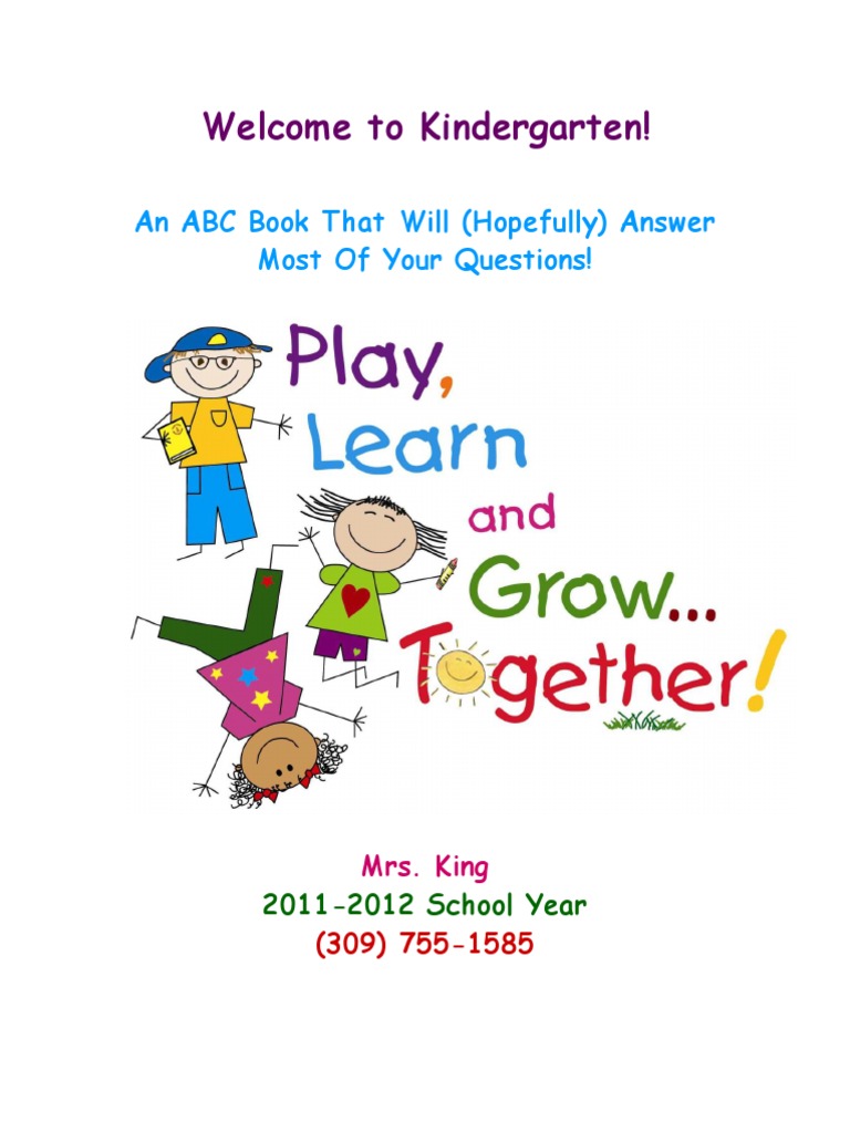 ABC's of Kindergarten | Download Free PDF | Homework | Teachers