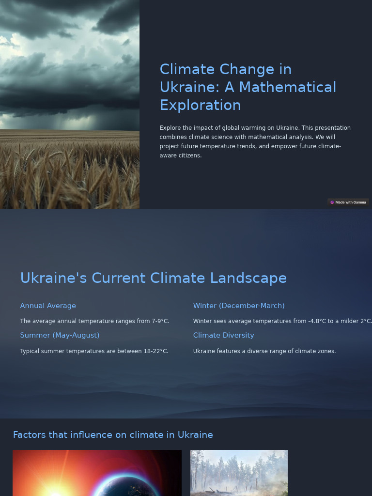 Climate Change in Ukraine A Mathematical Exploration | PDF | Climate ...
