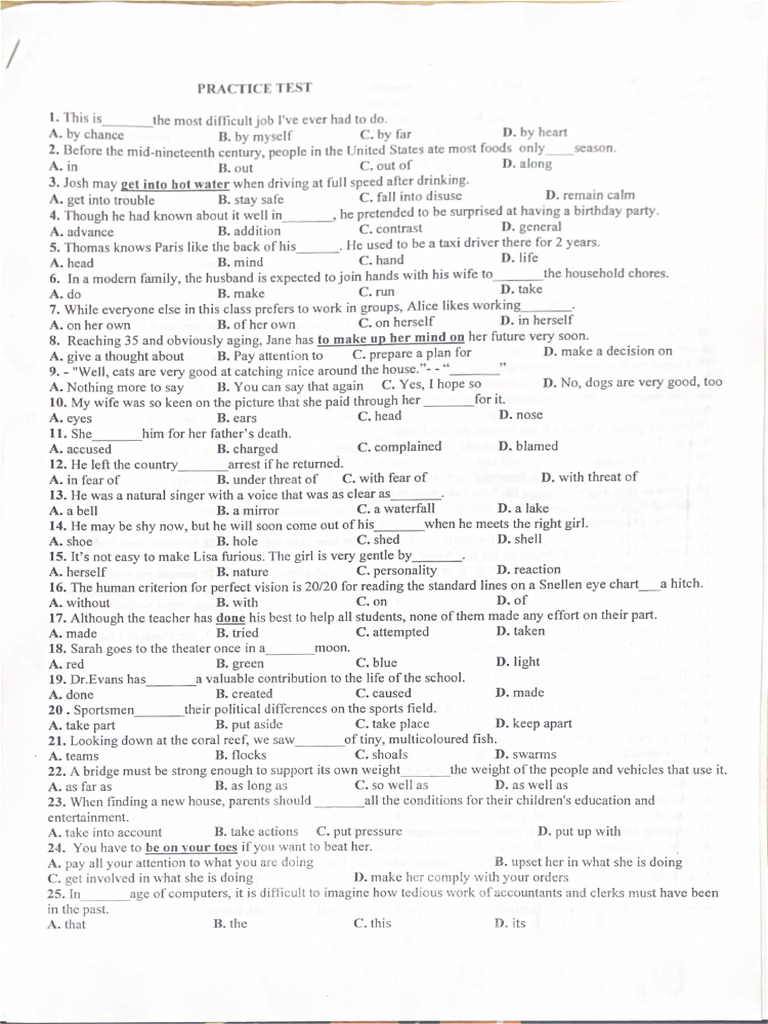 Practice Test | PDF