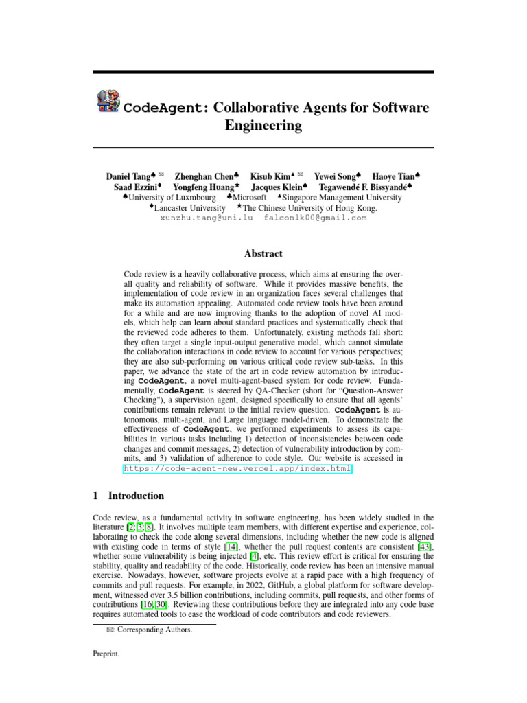 2 AI in SE Code Agent Collaborative Agents For Software Engineering | PDF | Agent Based Model ...