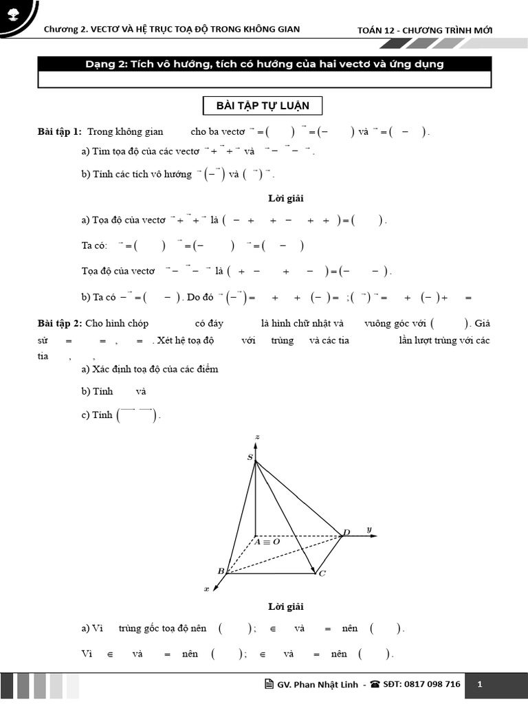 Bài 03 - D NG 02. Tích Vô Hư NG, Tích Có Hư NG C A Hai Vectơ Và NG D NG ...