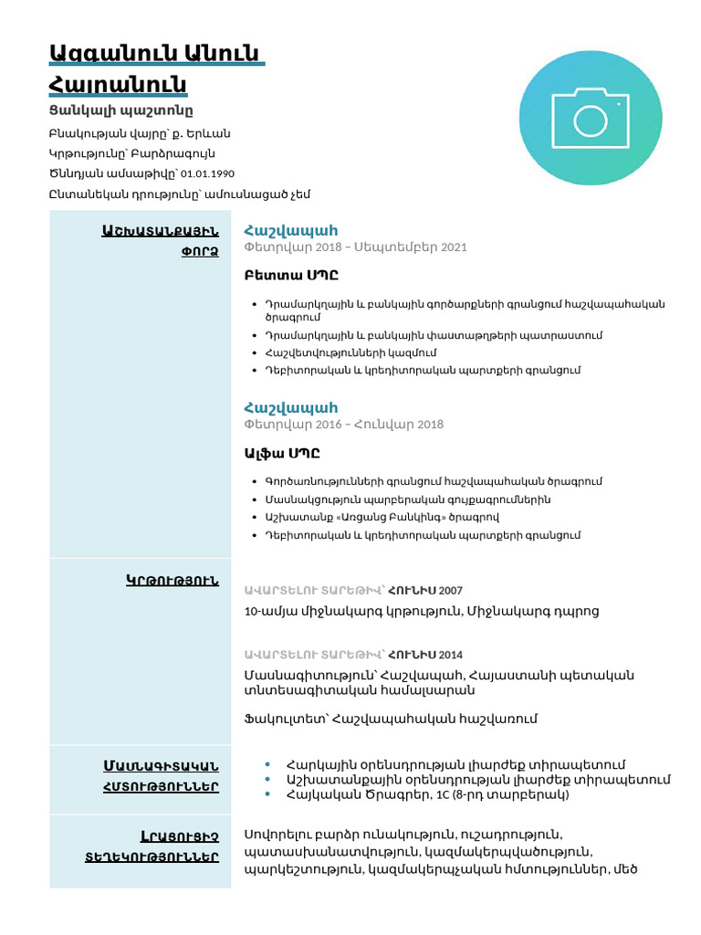 Accountant CV 7 | PDF
