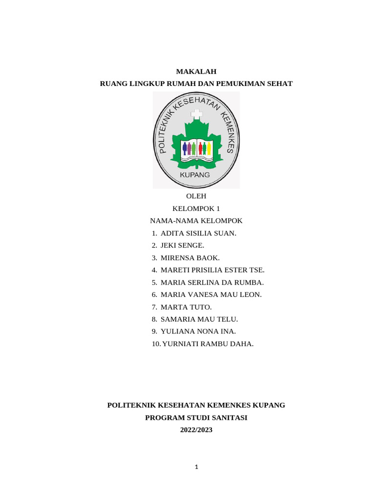 Ruang Lingkup Pemukiman Sehat | PDF
