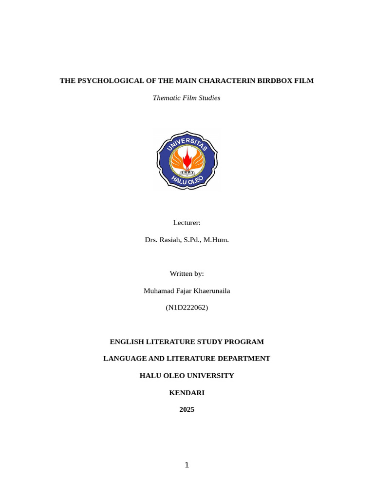 Thematic Film Studies Final Muhamad Fajar Khaerunaila N1D222062 ...