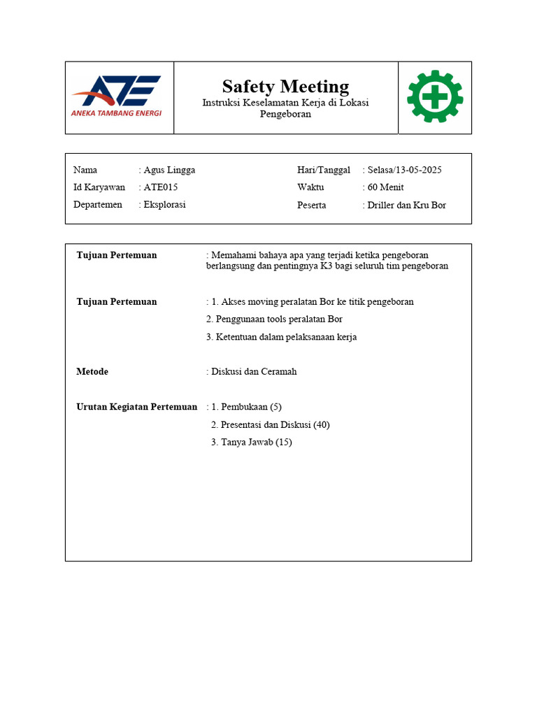 Safety Meeting | PDF