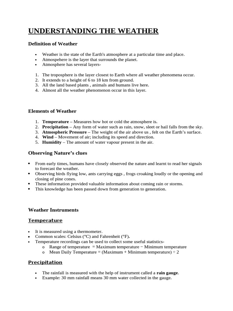 Weather Basics: Elements and Instruments | PDF | Weather | Humidity