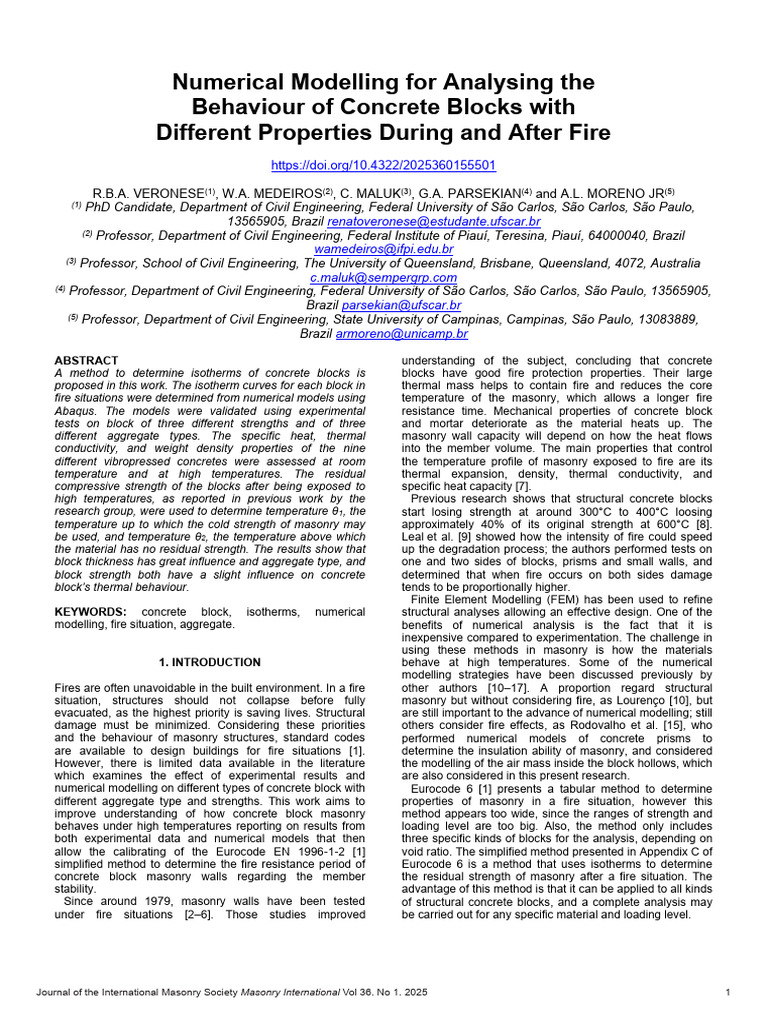 Fire Resistance of Concrete Blocks Analysis | PDF | Rock (Geology ...