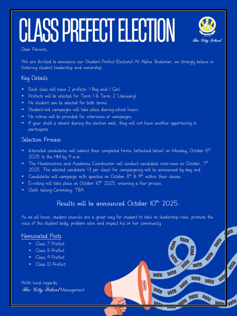 Class Prefect Election Updated | PDF