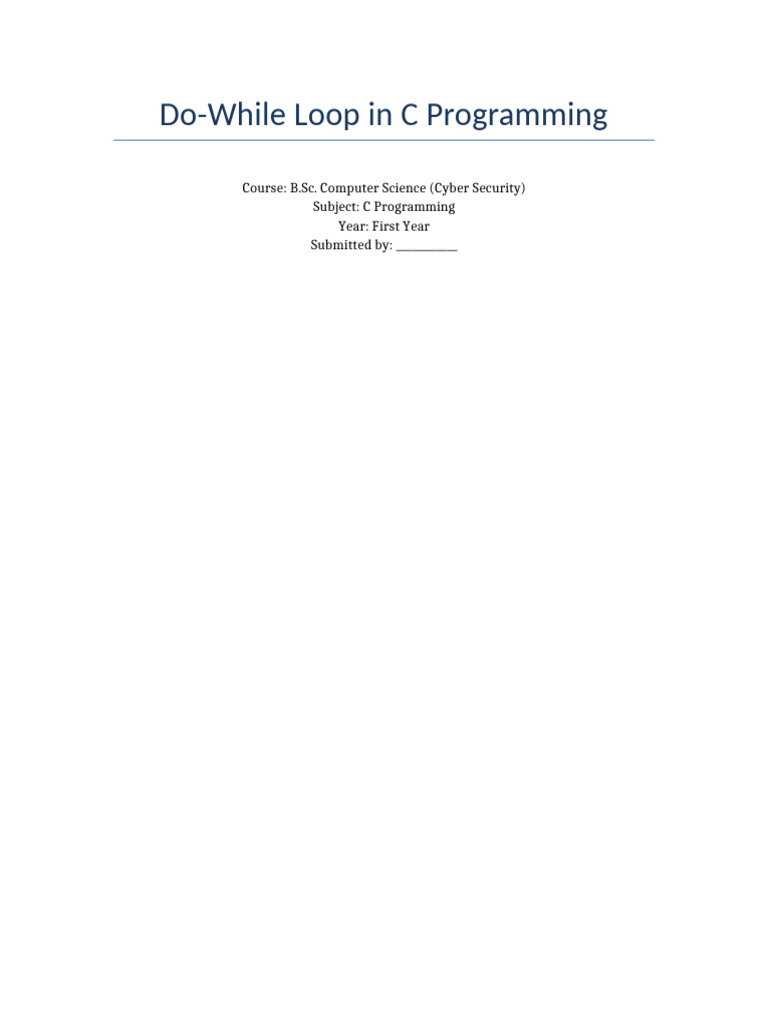 Understanding Do-While Loops in C | PDF | Control Flow | Software ...