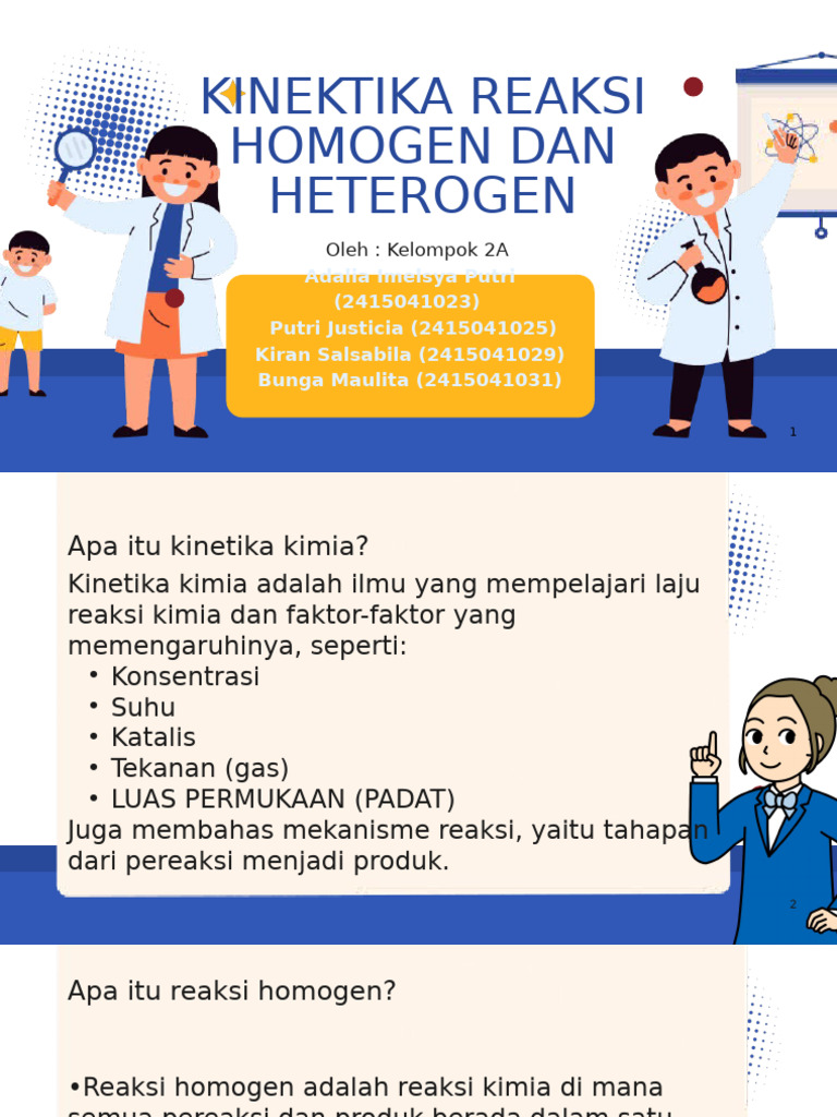 KEL2A KINETIKA REAKSI HOMOGEN DAN HETEROGEN | PDF