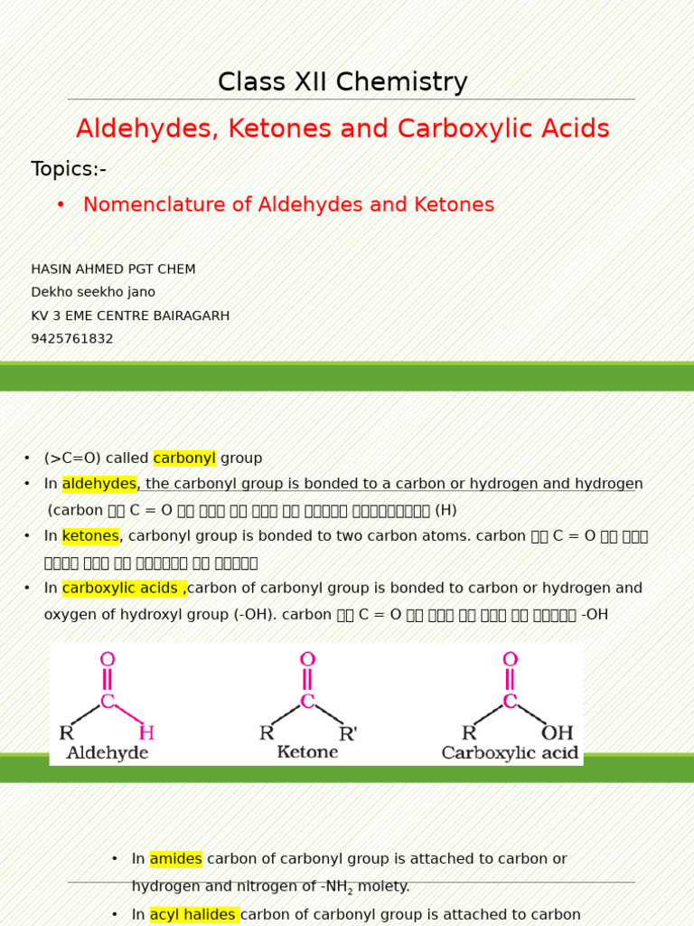 Class 12 Chapter 12 Aldehydes, Ketones and Carboxylic Acids | PDF ...
