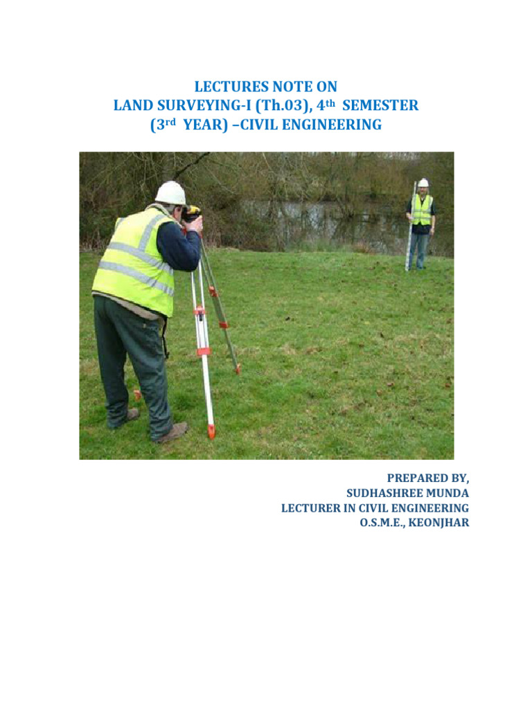 1 Lectures-Note-Survey-1-4th-Sem-1 | PDF | Surveying | Observational Error