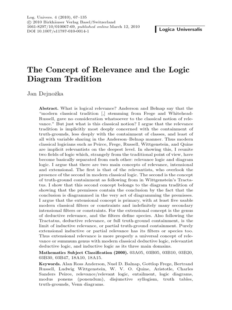 DEJNOZKA, Jan - The Concept of Relevance and The Logic Diagram ...