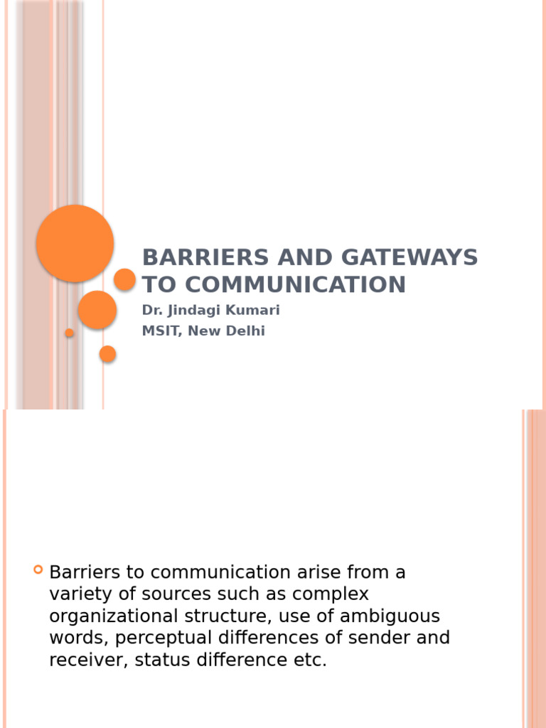 Communication Barriers Explained | PDF | Communication | Psychological ...
