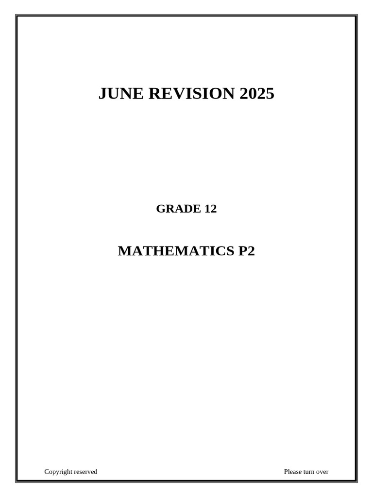 GR 12 P2 Revision JE L 1-2 (NO STATS) | PDF | Circle | Trigonometric Functions