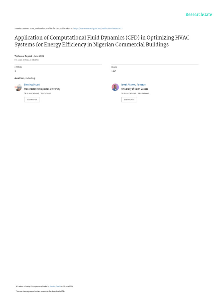 CFD for Energy-Efficient HVAC in Nigeria | PDF | Ventilation ...