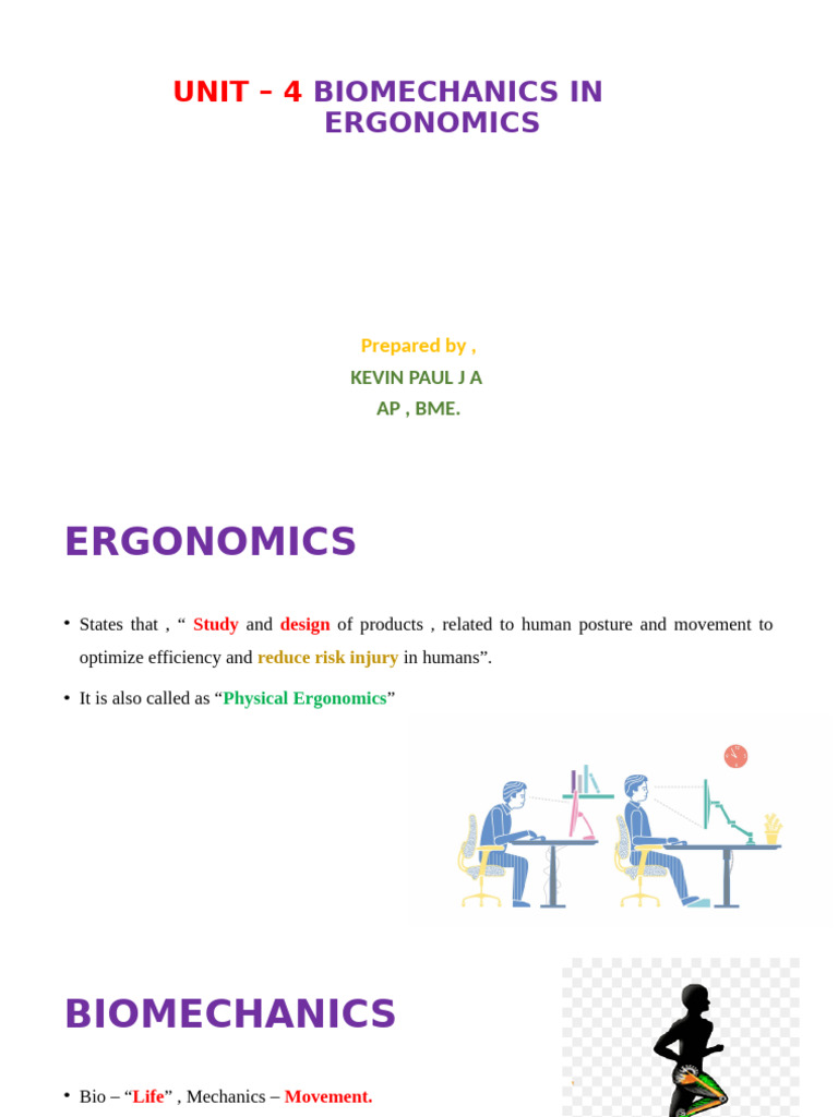 Biomechanics and Ergonomics Overview | PDF | Tendon | Human ...