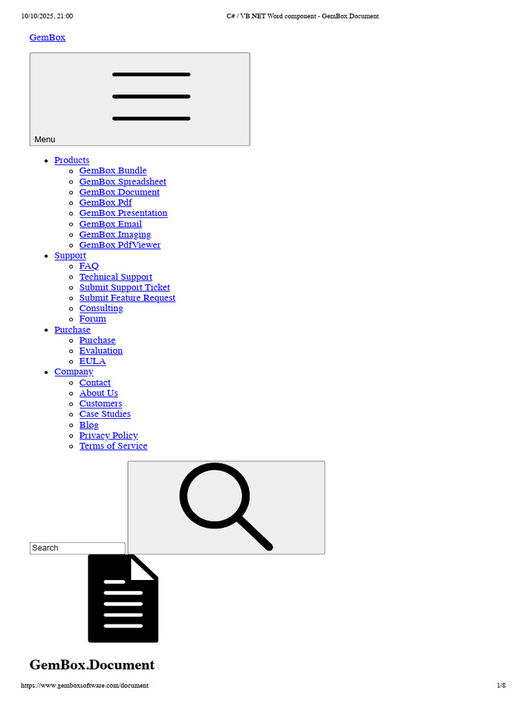 C# - VB - Net Word Component - GemBox - Document | PDF | Microsoft Word | C Sharp (Programming ...